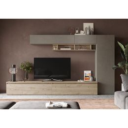 Home Affaire Wohnwand &raquo;Infinity, 6tlg. Breite 331 cm, H&ouml;he variabel, Schrankwand, Anbauwand&laquo; braun Holzwerkstoff B/H/T: 331cmcm x 186cmcm x 40cmcm