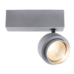 Globo LIGHTING Deckenleuchte &raquo;TIMO&laquo; LED-Modul 1 Stk. Warmwei&szlig; Beton-Deckenleuchte dreh- und schwenkbar, inkl. Dekorglas LED 10W grau 1, H: 15cm, 1 Stk