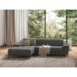 Sit & More sit&more Ecksofa &raquo;Cool L-Form&laquo; wahlweise mit Kopfteilverstellung und Vorziehsitz, motorisch grau B/H/T: 290cm x 79cm x 185cm, Chenille, Recamiere 