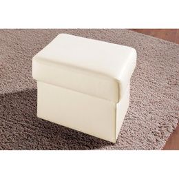 Sit & More sit&more Hocker &raquo;Bellevue&laquo; wei&szlig; Luxus-Microfaser ALTARA NUBUCK (100% Polyester);SOFTLUX-Kunstleder;NaturLEDER (echtes Rindsleder) B/H/T: 58cm x 45cm x