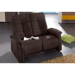 exxpo - sofa fashion Sofa &raquo;Tivoli, Kinosofa, bequem und komfortabel durch die Relaxfunktion&laquo; (2-sitzig), schmale Armlehnen braun Luxus-Microfaser, 