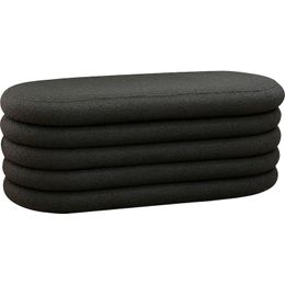 Salesfever Polsterhocker &raquo;Komfortabler Hocker mit Stil&laquo; Praktischer Stauraum in attraktivem Design grau Boucl&eacute; Stoff (100% Polyester) B/H/T: 108cm x 
