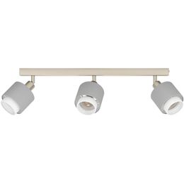 Eglo Deckenleuchte &raquo;Bellizzi Deckenstrahler schwenkbar, grau und wei&szlig;, E14, K&uuml;chenlampe&laquo; E14 1 Stk. Spot - L43 x B9 x H18,5 cm - nickel-matt - 3X7,5W 