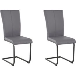 OTTO home Freischwinger &raquo;Oliver&laquo; () 2 Stk.Stuhl belastbar bis 120 Kg grau Obermaterial: 100% Kunstleder B/H/T: 43cm x 98cm x 55cm, 2 Stk., Kunstleder 