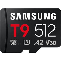 Samsung Speicherkarte &raquo;T9&laquo; (512 GB Video Speed Class 30 (V30) 200 MB/s Lesegeschwindigkeit) schwarz Kunststoff F&uuml;r den professionellen Einsatz in Drohnen, 