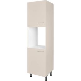 Nobilia Backofenumbauschrank &raquo;"Laser", Ausrichtung w&auml;hlbar, mit zwei zus&auml;tzlichen T&uuml;ren,&laquo; vormontiert, Breite/H&ouml;he: 60/167,8 cm beige B/H/T: 60cm x 