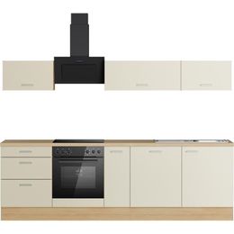 KOCHSTATION K&uuml;chenzeile &raquo;KS-Sion&laquo; Breite 270 cm, schnelle Montage mit OPTIsnap, wahlweise mit E-Ger&auml;ten beige B/H/T: 270cm x 186cm x 60cm, ohne E-