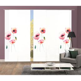 Home Wohnideen Schiebegardine &raquo;VALMUE&laquo; Paneelwagen 5 Stk. tlg. Schiebevorhang Digi 5er Set VALMUE rot Polyester 245cm, Paneelwagen, 60cm