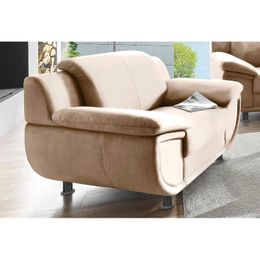 Trendmanufaktur Sessel &raquo;Rondo, Breite 121 cm, breite Armlehnen, F&uuml;&szlig;e schwarz&laquo; Big-Sessel wahlweise mit Federkern, in verschiedenen Bez&uuml;gen beige 