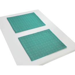 Adam Platzset &raquo;Graphic Ventus&laquo; blau Obermaterial: 100% Baumwolle B/L: 30cm x 40cm, 2 Stk., Bio-Baumwolle, eckig