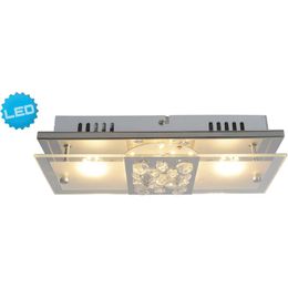N&auml;ve n&auml;ve LED Deckenleuchte &raquo;Chur&laquo; 1 Stk. Warmwei&szlig; chrom teilsatiniert mit Kristallen, incl. LED total 11W silber 1, H: 7,5cm, 1 Stk.