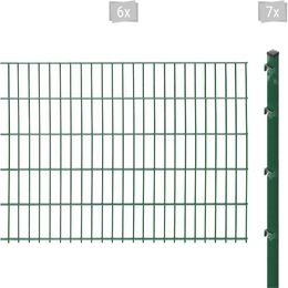 Arvotec Doppelstabmattenzaun &raquo;ESSENTIAL 103 zum Einbetonieren&laquo; Zaunh&ouml;he 103 cm, Zaunl&auml;nge 2 - 60 m gr&uuml;n Kunststoff, Stahl H/L: 103cm x 12m, Pfosten: 7 Stk.