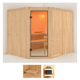 Karibu Sauna &raquo;Marit&laquo; Set, ohne Ofen beige ohne Ofen, (ohne Ofen)