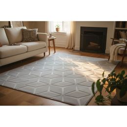 Kayoom Teppich &raquo;Calma 225&laquo; rechteckig 10 mm H&ouml;he Kurzflor, 3-D Optik, Wohnzimmer B : 200cm 1 Stk., 10mm, L: 290cm