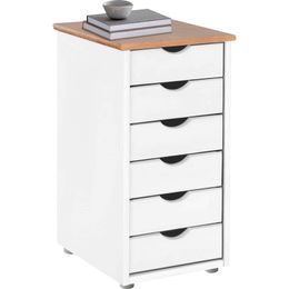 OTTO home Kommode &raquo;Gava&laquo; aus massivem Kiefernholz, mit Stauraumm&ouml;glichkeiten, Breite 39 cm beige B/H/T: 39cm x 66cm x 34cm