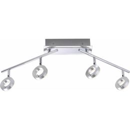 Paul Neuhaus Deckenleuchte &raquo;SILEDA&laquo; LED-Board 1 Stk. Warmwei&szlig; inkl. festverbaute LED, IP44, Spotk&ouml;pfe verstellbar silber 4, H: 21cm, 1 Stk.