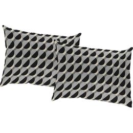 Adam Dekokissen &raquo;Circles&laquo; GOTS zertifiziert - Kissenh&uuml;lle ohne F&uuml;llung, 1 St&uuml;ck grau Baumwolle B/L: 40cm x 60cm, 1 Stk.