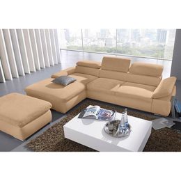 Sit & More sit&more Ecksofa &raquo;Valantine L-Form, B: 286 cm&laquo; mit Arm- & Kopfteilverstellung, optional mit Schlaffunktion braun 100% Polyester;Luxus-Kunstleder/