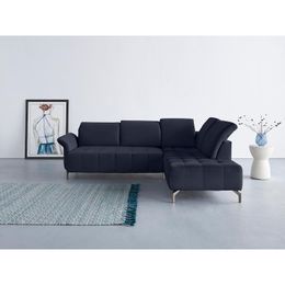 OTTO home Ecksofa &raquo;Fresh L-Form&laquo; Federkern, wahlweise Kopfteilverstellung und motorischer Vorziehsitz blau 100% Polyester B/H/T: 260cm x 79cm x 220cm,