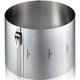 Gefu Backrahmen &raquo;TONDO CLIP&laquo; patentierter Sicherungsclip fixiert den Ring auf der gew&uuml;nschten Gr&ouml;&szlig;e silber Edelstahl B/H/T: 30cm x 15cm