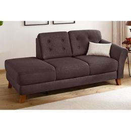 OTTO home Recamiere &raquo;Trondheim&laquo; freistehend, mit Federkern, Knopfheftung im R&uuml;cken braun Luxus-Microfaser Lederoptik (100% Polyester);Struktur weich (