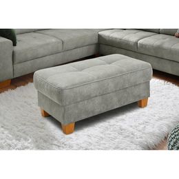 OTTO home Hocker &raquo;Puccini&laquo; mit Kontrastnaht grau Luxus-Microfaser Lederoptik (100% Polyester);Luxus-Microfaser ALTARA NUBUCK (100% Polyester) B/H/T: 