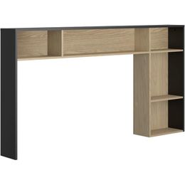 B&uuml;cherregal &raquo;Kopfteil zur Befestigung am Bett Na&euml;l&laquo; schwarz Holzwerkstoff B/H/T: 196cm x 104cm x 22cm, 5 Stk. offene F&auml;cher