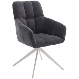 Home Affaire Drehstuhl &raquo;Nizza&laquo; (Set) 2 Stk.180 Grad Drehfunktion, komfortable Polsterung, stabiles Gestell grau B/H/T: 61cm x 90cm x 66cm, 2 Stk., uni