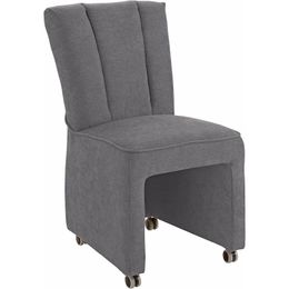 exxpo - sofa fashion Sessel &raquo;Costa, Loungesessel, Hochlehnsessel, auf Rollen, Komfortsitzh&ouml;he 53cm&laquo; kompakt und bequem, Breite 52 cm grau Webvelours, 