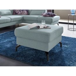 Sit & More sit&more Hocker &raquo;Percy&laquo; Fu&szlig;h&ouml;he 15cm, wahlweise mit unterschiedlichen Fu&szlig;farben blau B/H/T: 72cm x 46cm x 72cm, Feinstruktur,mit schwarzem Nickelfu&szlig;