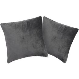 OTTO home Kissenbezug &raquo;Desner3&laquo; Kissenh&uuml;lle mit Rei&szlig;verschluss, Cashmere-Touch, kuschelig & weich grau Microfaser, Obermaterial: 100% Polyester B/L: 