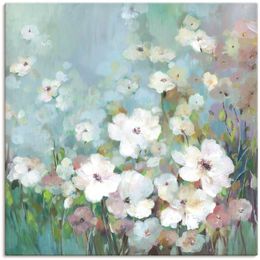 Artland Wandbild &raquo;Feldblumengarten&laquo; Blumenwiese 1 Stk. tlg. als Leinwandbild, Poster in verschied. Gr&ouml;&szlig;en gr&uuml;n Leinwand B/H/T: 70cm x 70cm, Leinwandbild 