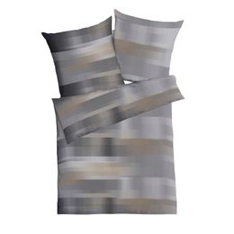 Kaeppel Bettw&auml;sche &raquo;Vision&laquo; 2 Stk. silber Mako-Satin, Obermaterial: 100% Baumwolle B/L: 135cm x 200cm, 1 Stk., 1 Stk., Mako-Satin, B/L: 80cm x 80cm, 2 Stk.