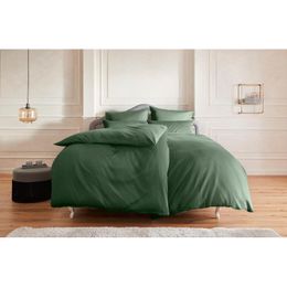 OTTO home Bettw&auml;sche &raquo;Mila ab Gr. 135x200 cm aus 100% Baumwolle&laquo; 2 zeitlos elegante Uni Bettw&auml;sche in verschiedenen Premium Qualit&auml;ten gr&uuml;n Mako-Satin