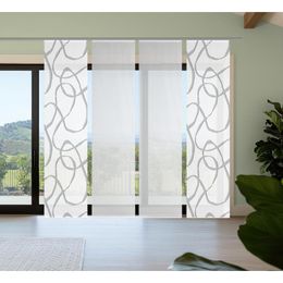 Vision S Schiebegardine &raquo;OPHELIA&laquo; Paneelwagen 4 Stk. tlg. Schiebevorhang,Bambusoptik,Digitaldruck,SET grau Polyester 260cm, Paneelwagen, 60cm