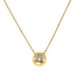 Firetti Damen Kette mit Anh&auml;nger &raquo;Schmuck Geschenk Gold 375 Halsschmuck Halskette Ankerkette Solit&auml;r&laquo; mit Zirkonia (synth.) Gelbgold 375, L: 45 B: 