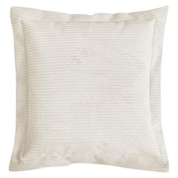 MAGMA Dekokissen &raquo;SHARA Flatterkissen&laquo; in trendigem Cord-Stoff und elegantem Stehsaum beige Faserb&auml;llchen (Polyester), Polyester B/L: 70cm x 70cm, 1 Stk.