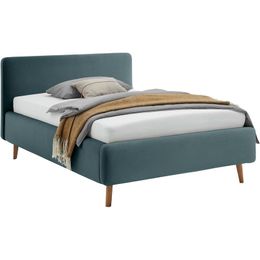 Meise M&ouml;bel meise.m&ouml;bel Polsterbett &raquo;Mattis&laquo; Topseller, wahlweise mit Bettkasten blau Bezug Bett: Struktur Gewebe (100% Polyester) Liegefl&auml;che L&auml;nge B: 200cm x 