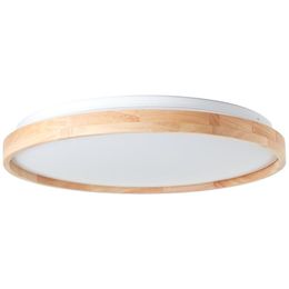 Brilliant LED Deckenleuchte &raquo;Alson&laquo; warmwei&szlig; - kaltwei&szlig; 3300 lm, &Oslash; 50 cm, Metall/Holz/Kunststoff, holz hell/wei&szlig; wei&szlig; &Oslash; 49,5cm H: 7,5cm