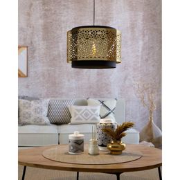 Eglo H&auml;ngeleuchte &raquo;SANDBACH Pendellampe, Stahl, E27, IP20, Wohnzimmerlampe, Retro, Lampe&laquo; E27 1 Stk. H&auml;ngeleuchte, H110 x &Oslash;42 cm, schwarz, messing, 