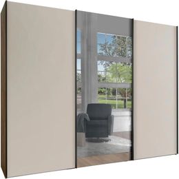 Wiemann Schwebet&uuml;renschrank &raquo;Monaco&laquo; hochwertige Beschl&auml;ge braun Holzwerkstoff, Kristallglas Bianco-Eiche-Nachbildung, B/H/T: 278,9cm x 236cm x 67cm, 