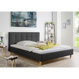 Maintal Polsterbett &raquo;Leesburg&laquo; Bettseiten zerlegt, ohne Bettkasten grau Liegefl&auml;che L&auml;nge B: 200cm x 160cm, Struktur (100% Polyester) ohne Lattenrost/ohne 