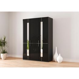 Musterring Kleiderschrank &raquo;Imola W&laquo; Einlegeb&ouml;den und Kleiderstangen, mit Glast&uuml;ren inklusive Zierspiegel grau Floatglas, Holzwerkstoff B/H/T: 148,4cm x 216cm x 