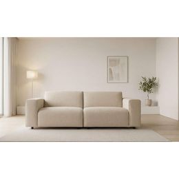 OTTO home 3-Sitzer &raquo;Naddine&laquo; B. 228 cm, Strukturstoff mit M&eacute;lange-Effekt, mit Wellenunterfederung 100% Polyester B/H/T: 228cm x 75cm x 96cm, Struktur