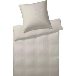 Elegante Bettw&auml;sche &raquo;Solid Stripe&laquo; 2 Stk. angenehmes Hautgef&uuml;hl beige Mako-Jersey, Obermaterial: 100% Baumwolle B/L: 135cm x 200cm, 1 Stk., 1 Stk., Mako-Jersey