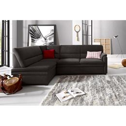 Sit & More sit&more Ecksofa &raquo;Pisa L-Form&laquo; mit Federkern, wahlweise mit Schlaffunktion schwarz NaturLEDER (echtes Rindsleder), Korpus in Kunstleder SOFTLUX ;Luxus