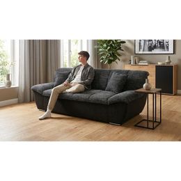 OTTO home 3-Sitzer &raquo;Salltum 232 cm breit, formsch&ouml;n, komfortabel&laquo; mit Ziern&auml;hen in R&uuml;cken und im Sitz, pflegeleichter Bezug grau 90% Polyester, 10% 