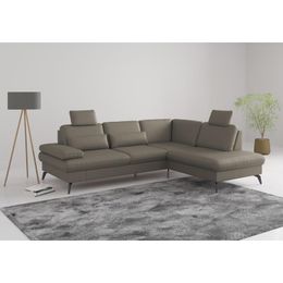 Sit & More sit&more Ecksofa &raquo;Morris L-Form, inkl. Sitztiefenverstellung&laquo; wahlweise mit Armteilverstellung, Schlaffunktion & Bettkasten grau B/H/T: 262cm x 82cm x