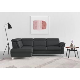 Sit & More sit&more Ecksofa &raquo;Arngast L-Form&laquo; inklusive Kopfteilverstellung und Federkern schwarz B/H/T: 245cm x 84cm x 194cm, NaturLEDER , Ottomane links, ohne 