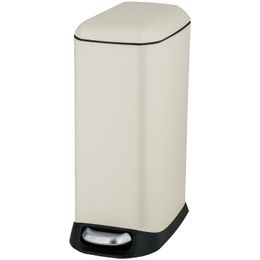 Wenko M&uuml;lleimer &raquo;Modell Design&laquo; 1 Beh&auml;lter Abfalleimer mit Absenkautomatik und herausnehmbarem Einsatz beige Edelstahl, Kunststoff B/H/T: 20,5cm x 